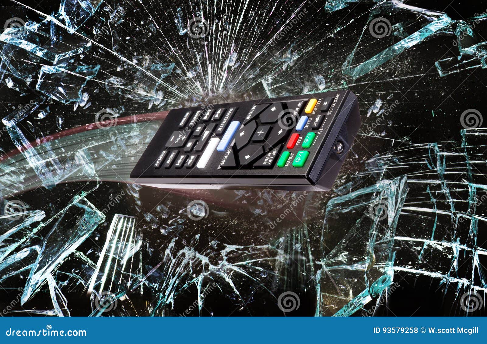 Remote Control through Glass. Stock Photo - Image of digital, channels ...
