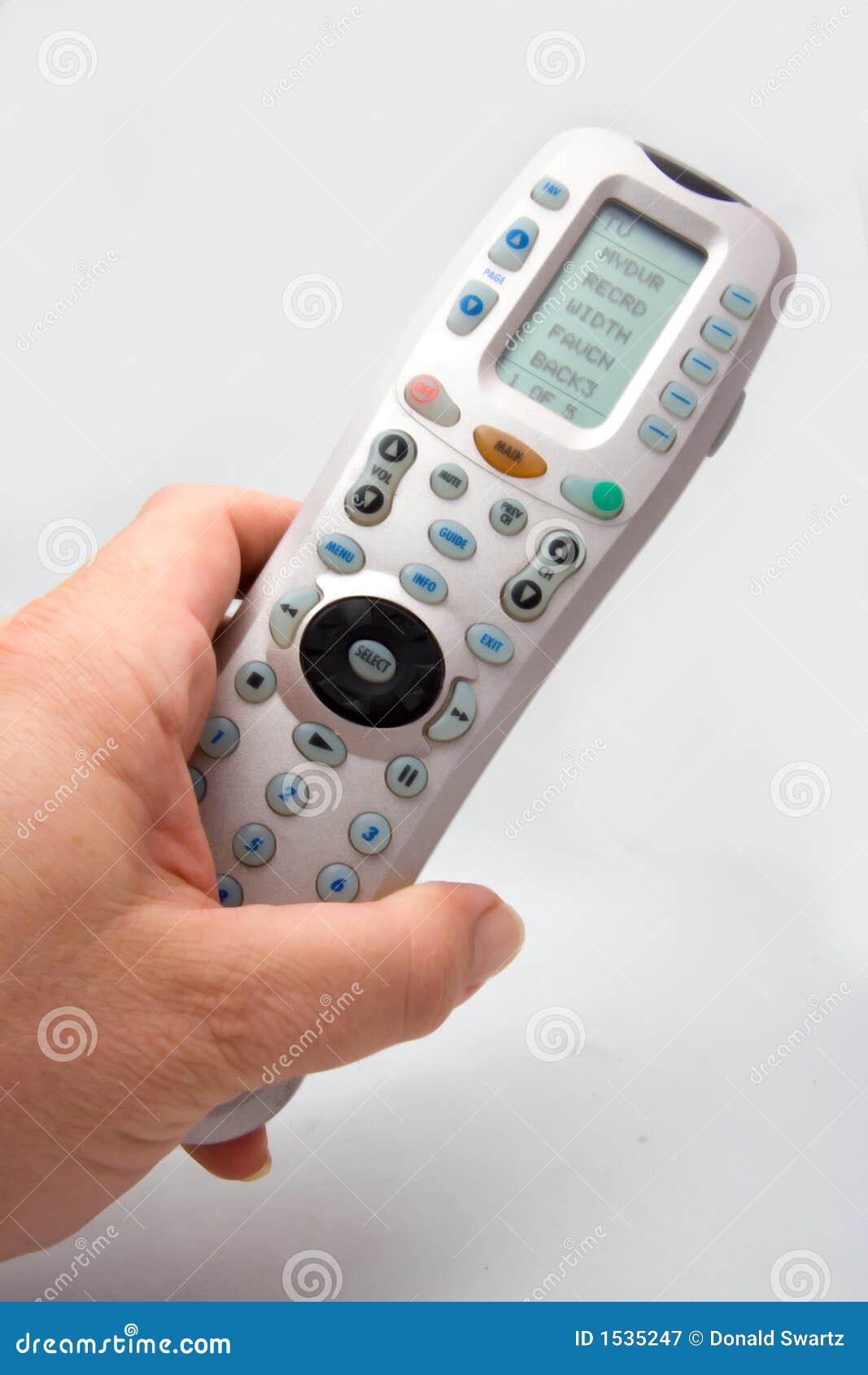Remote Control in Hand stock image. Image of isolated - 1535247