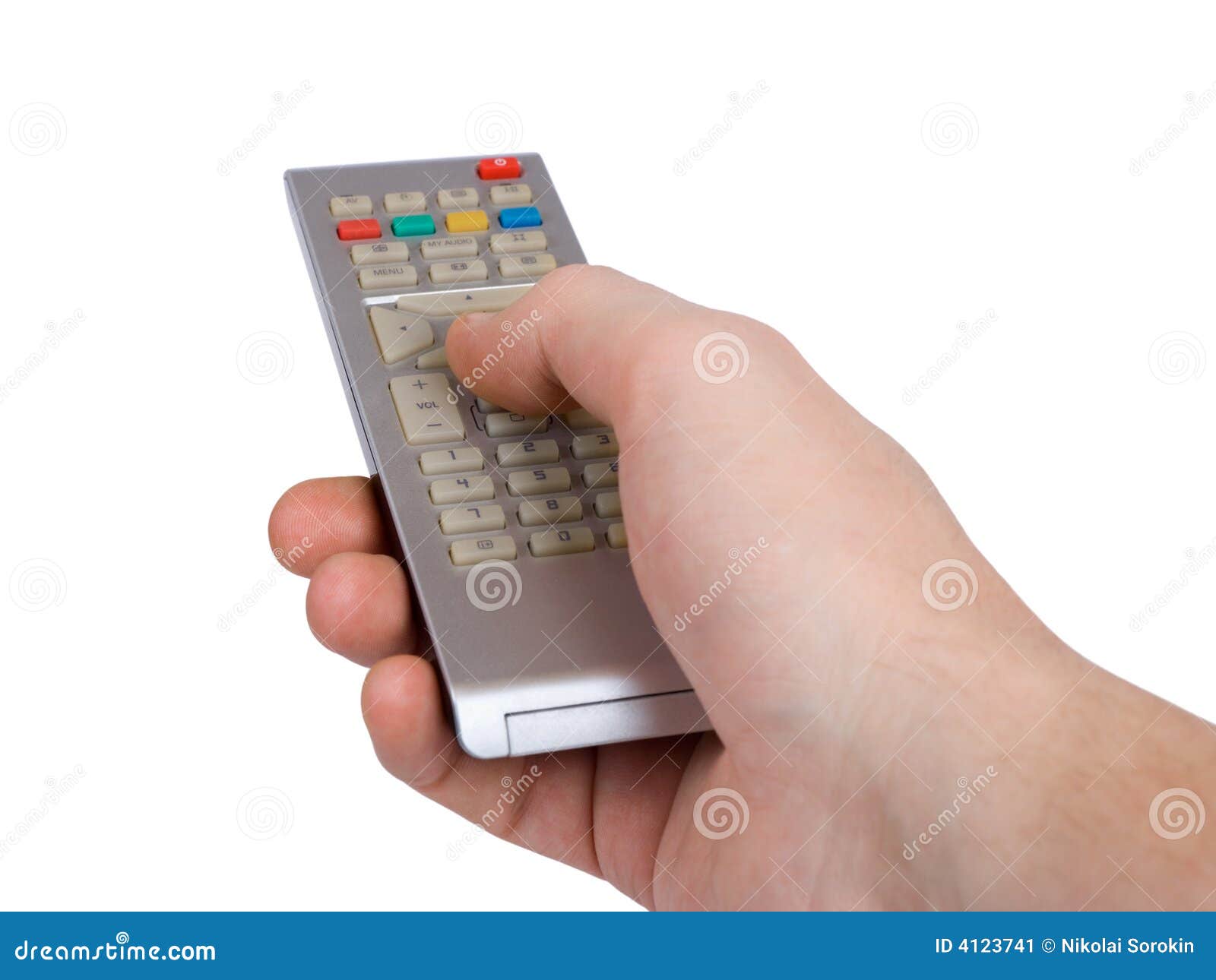 Remote control in hand stock image. Image of holding, broadcast - 4123741