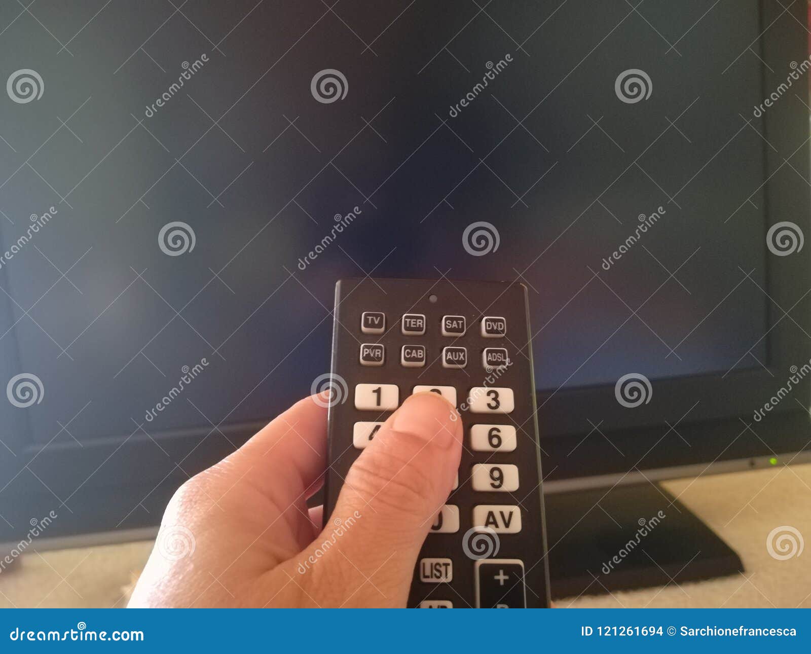 Change Channel with the Remote Control Stock Photo - Image of ...