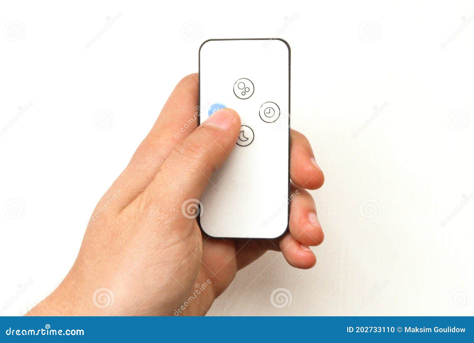 Remote Control in Hand Isolated on White Background Stock Photo - Image ...