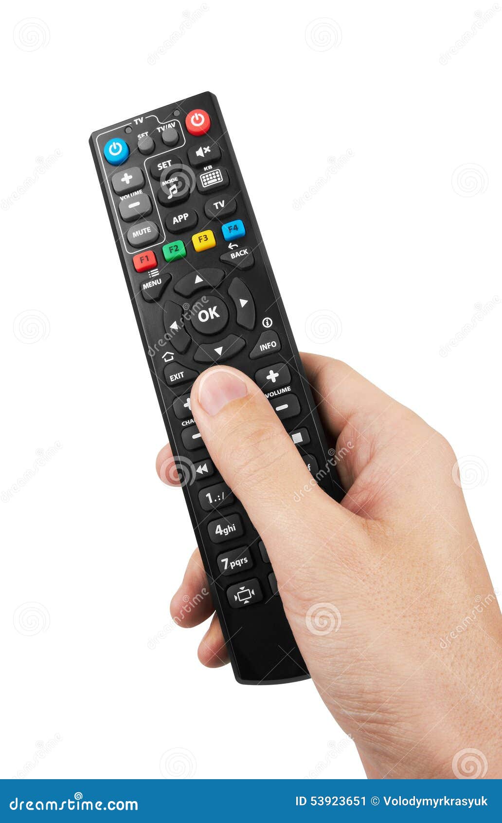 Remote control in hand stock image. Image of multimedia - 53923651