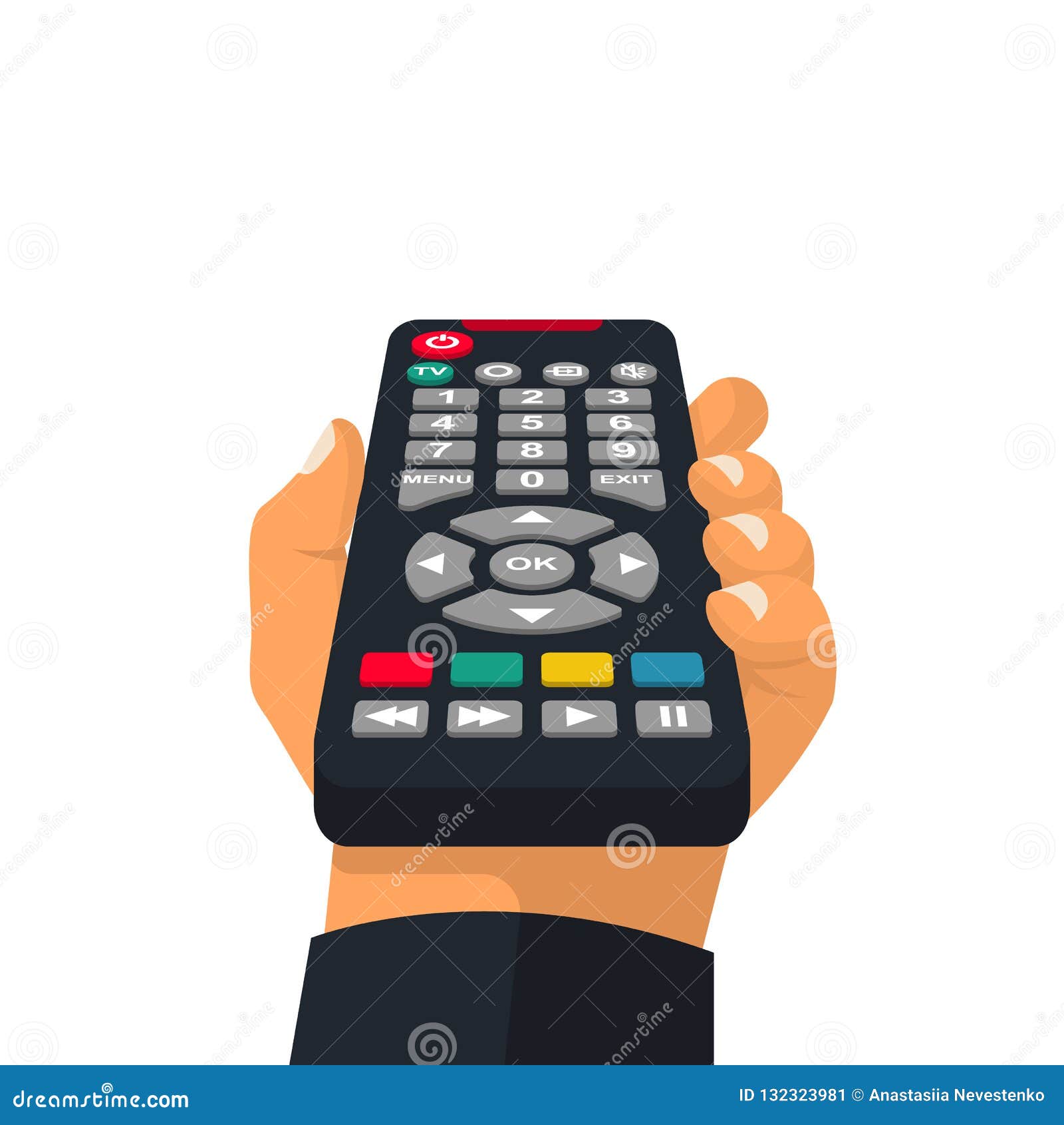 Remote Control Holding in Hand Stock Vector - Illustration of ... Remote Control Holding in Hand Stock Vector - Illustration of ...