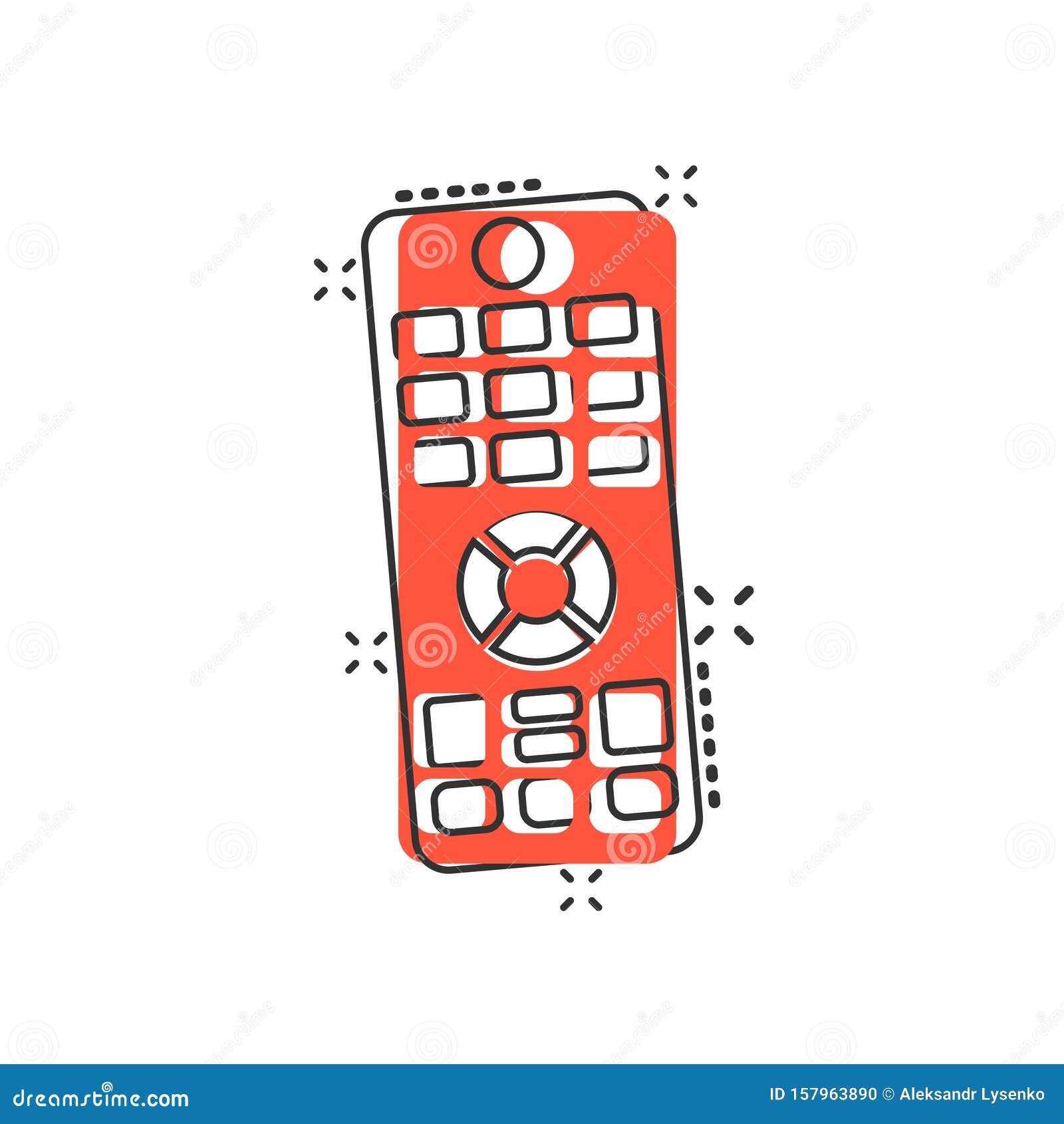 Remote Control Icon in Comic Style. Infrared Controller Vector Cartoon ...
