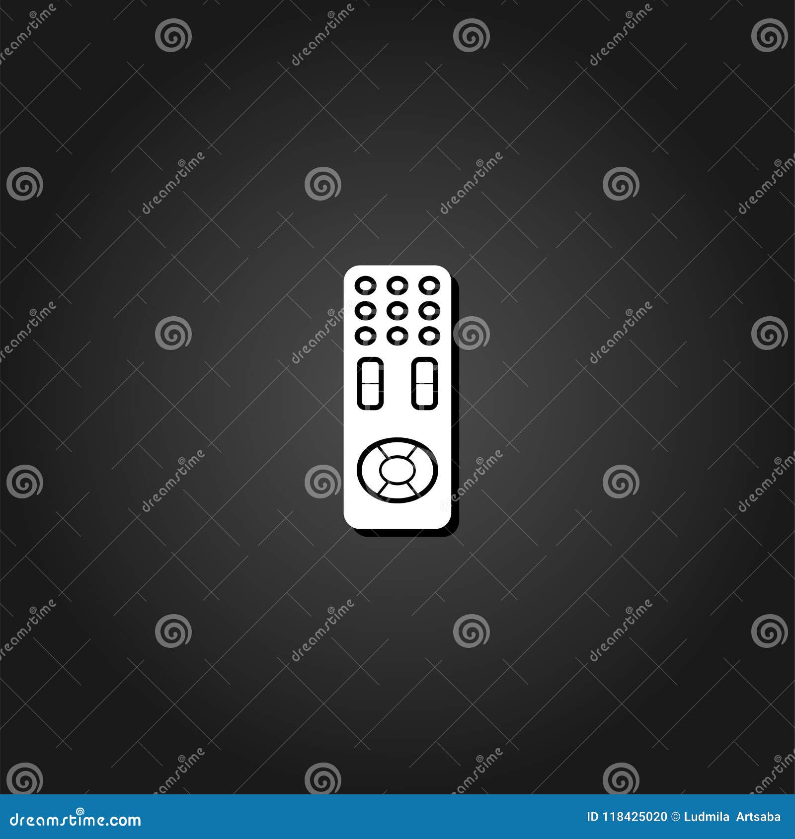 Remote control icon flat stock vector. Illustration of controller ...
