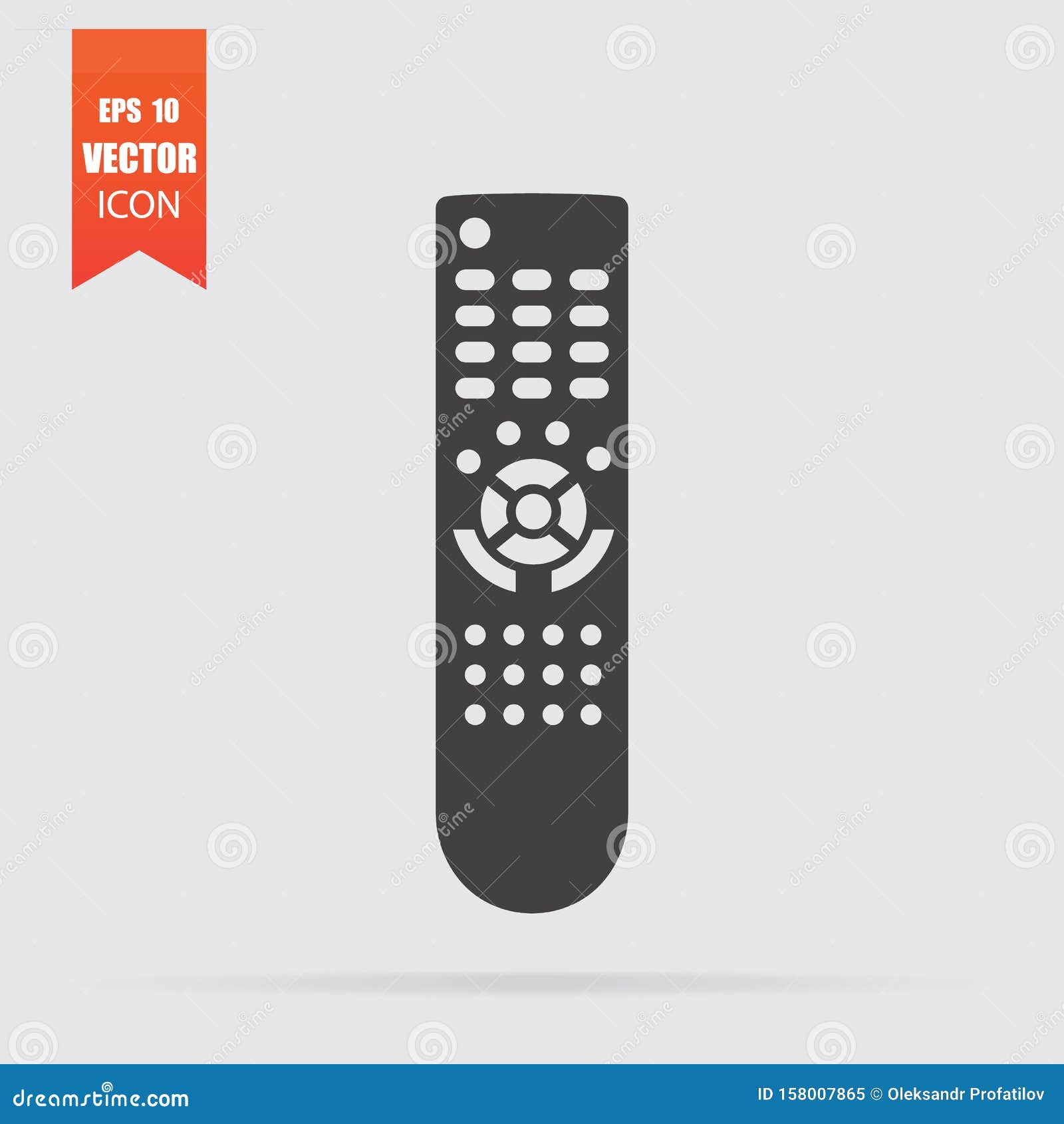 Remote Control Icon in Flat Style Isolated on Grey Background Stock ...