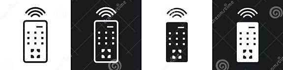 Remote Control Thin Line Icon Set Stock Vector - Illustration of ...