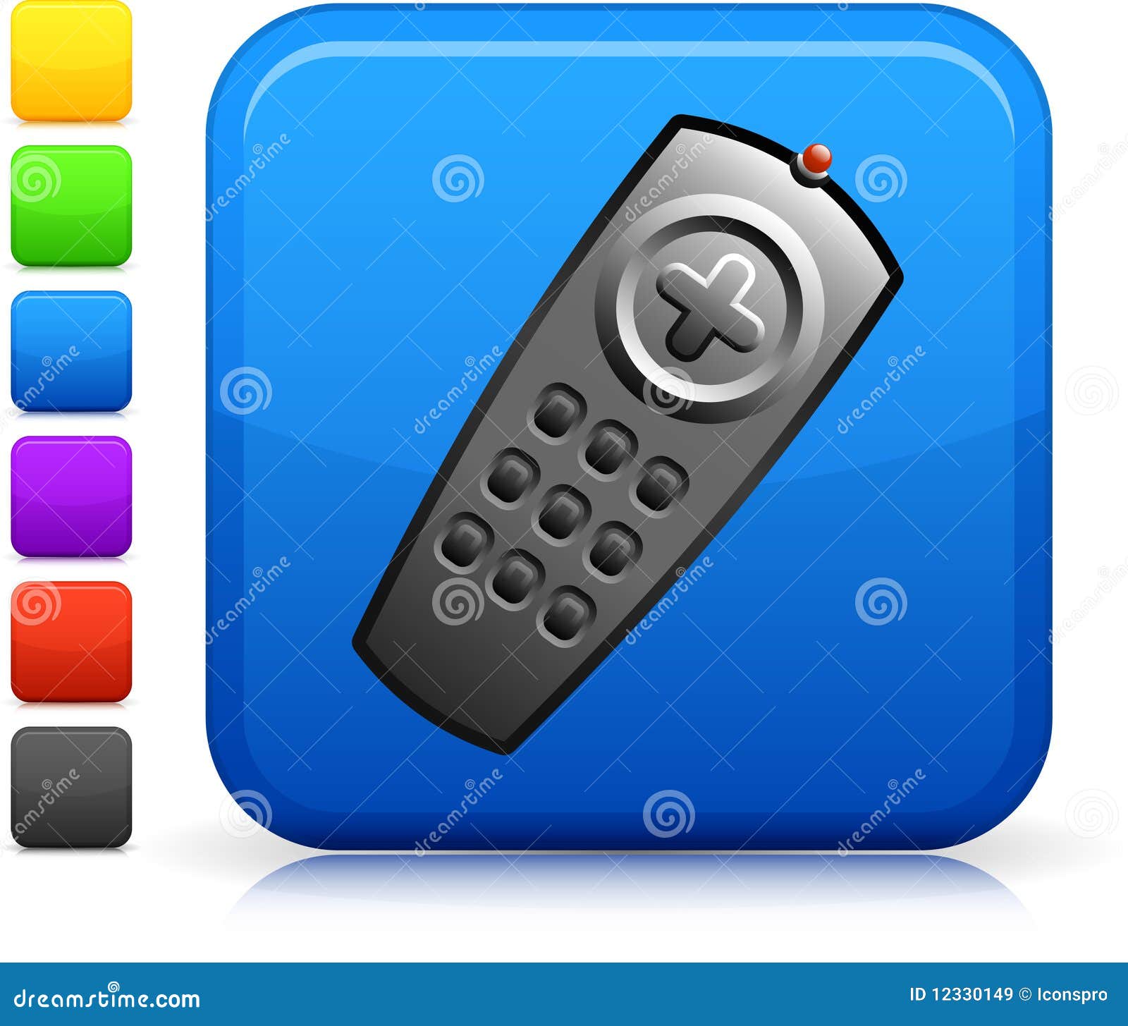 Remote Control Icon on Square Internet Button Stock Illustration ...