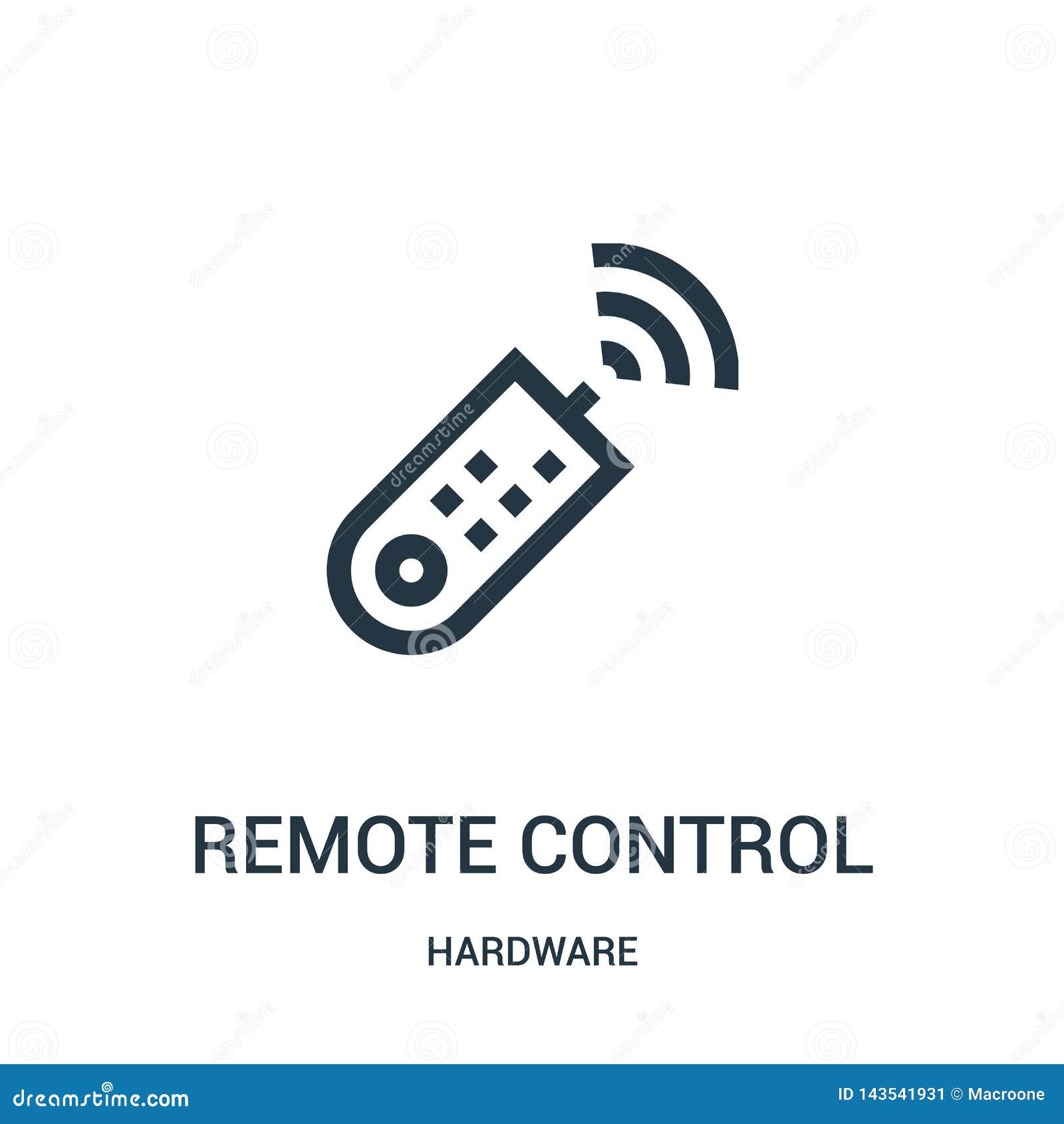 Remote Control Icon Vector from Hardware Collection. Thin Line Remote ...