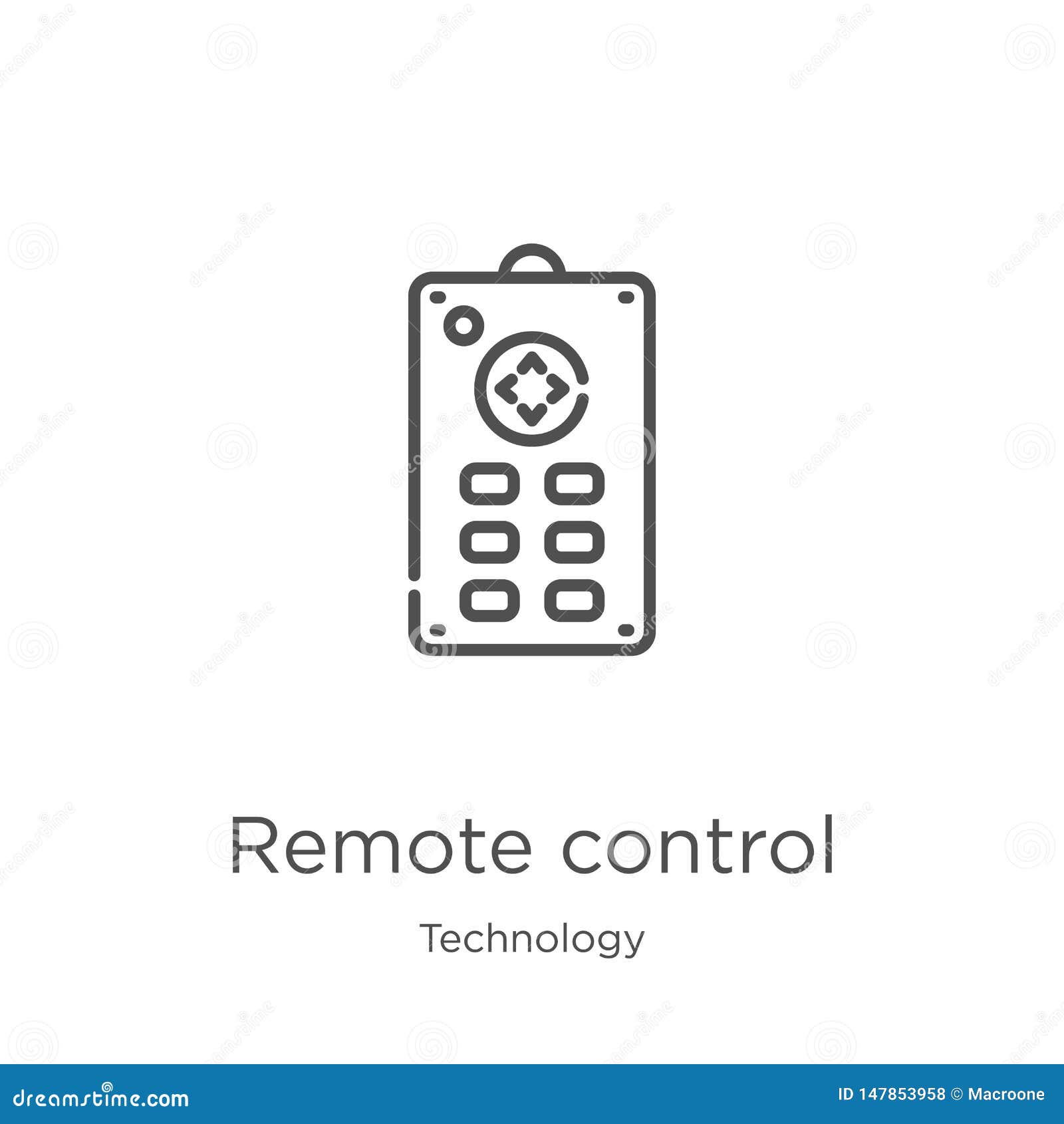 Remote Control Icon Vector from Technology Collection. Thin Line Remote ...