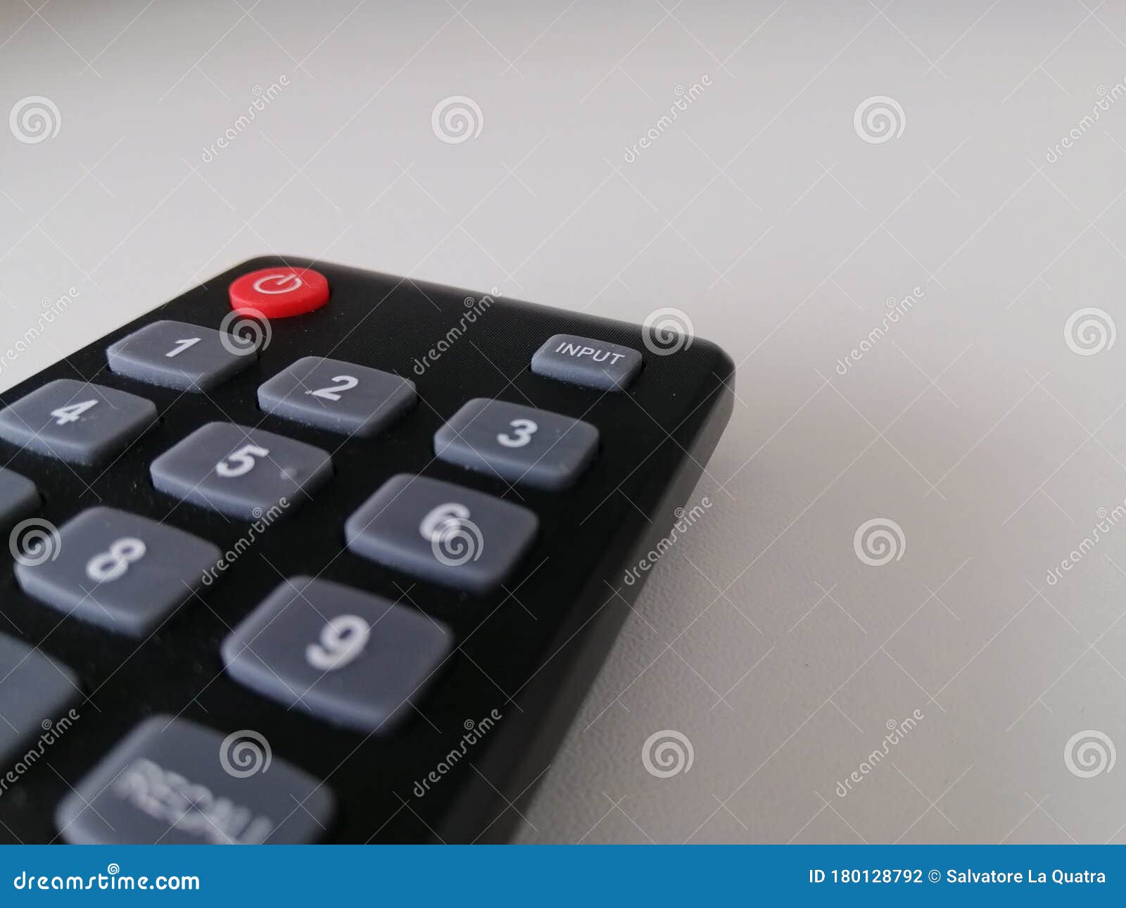 Remote Control Input Button To Change Television Source Stock Photo ...