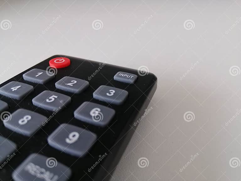 Remote Control Input Button To Change Television Source Stock Photo ...