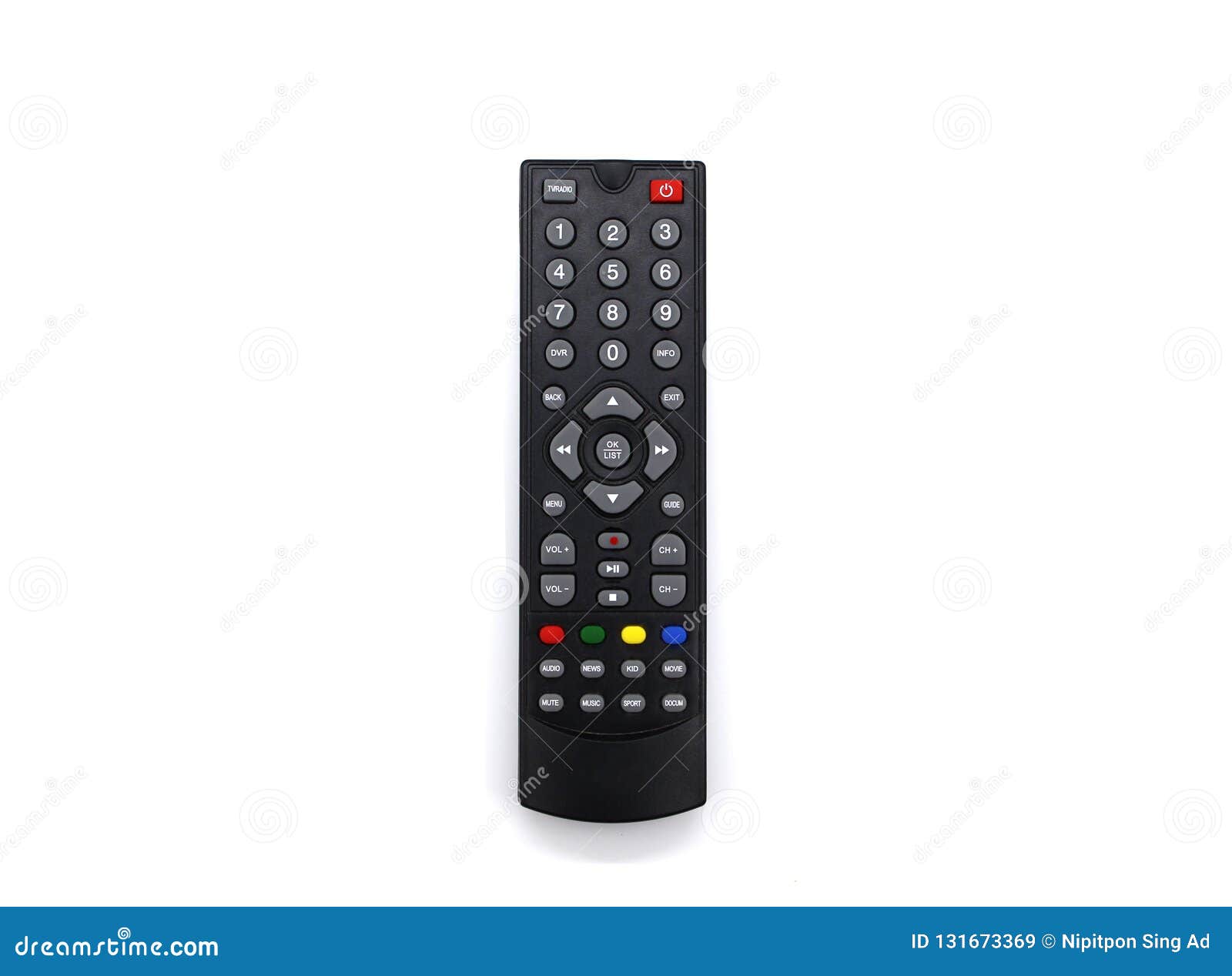 Remote Control Isolated on White Background, Top View Stock Image ...