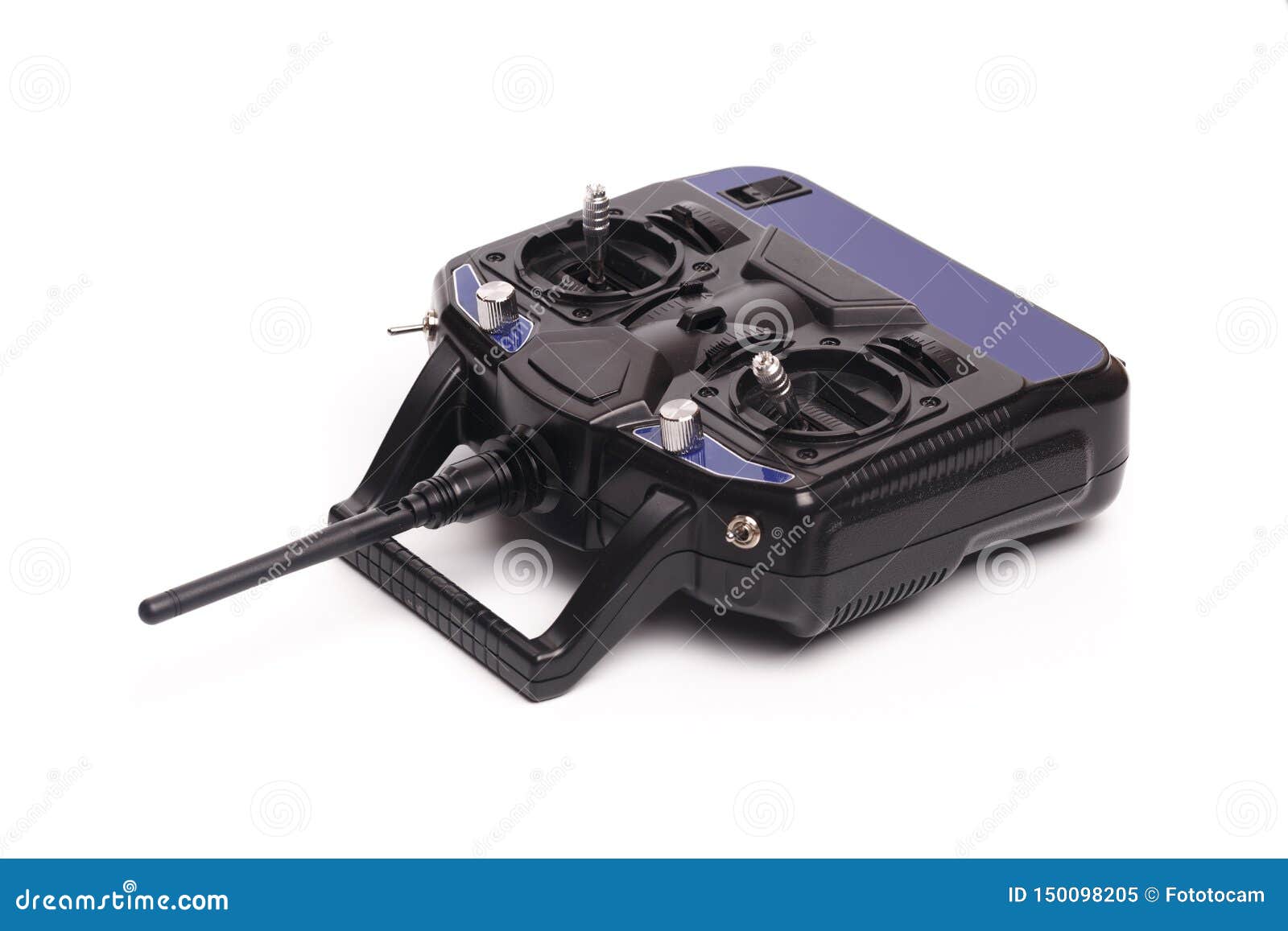 Remote Control with Joysticks and Antenna Isolated on White Background ...