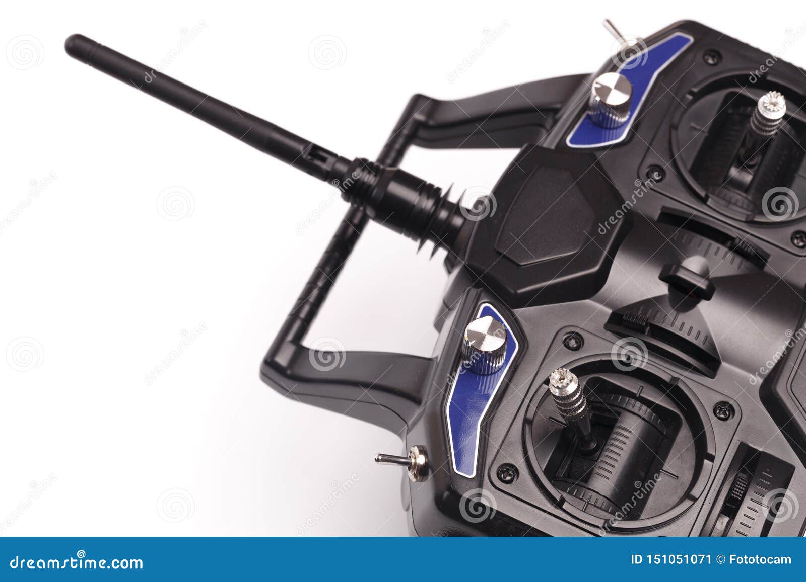 Remote Control with Joysticks and Antenna Isolated on White Background ...