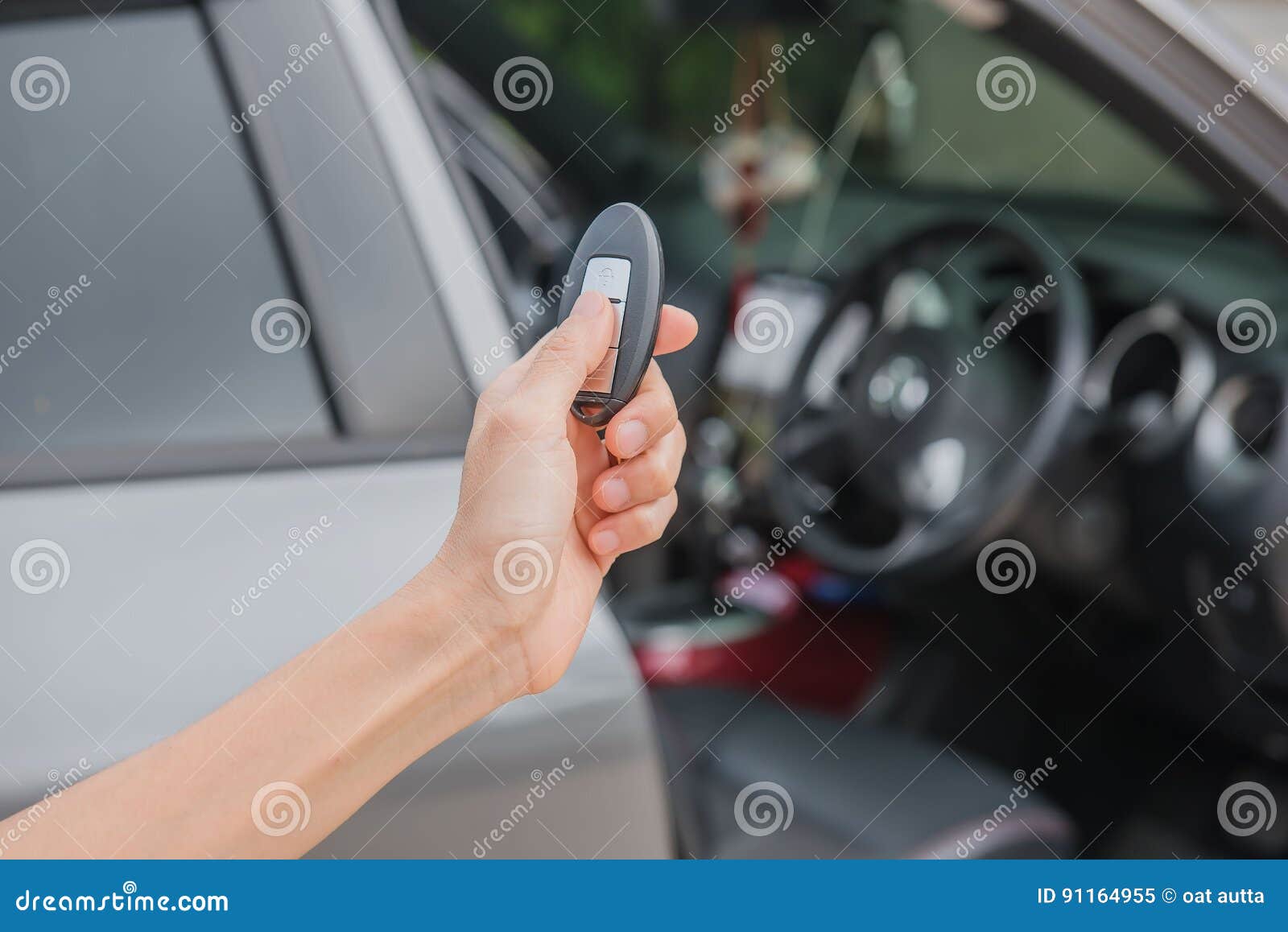 Remote Control Key Car in Hand , System Automatic Stock Image - Image ...