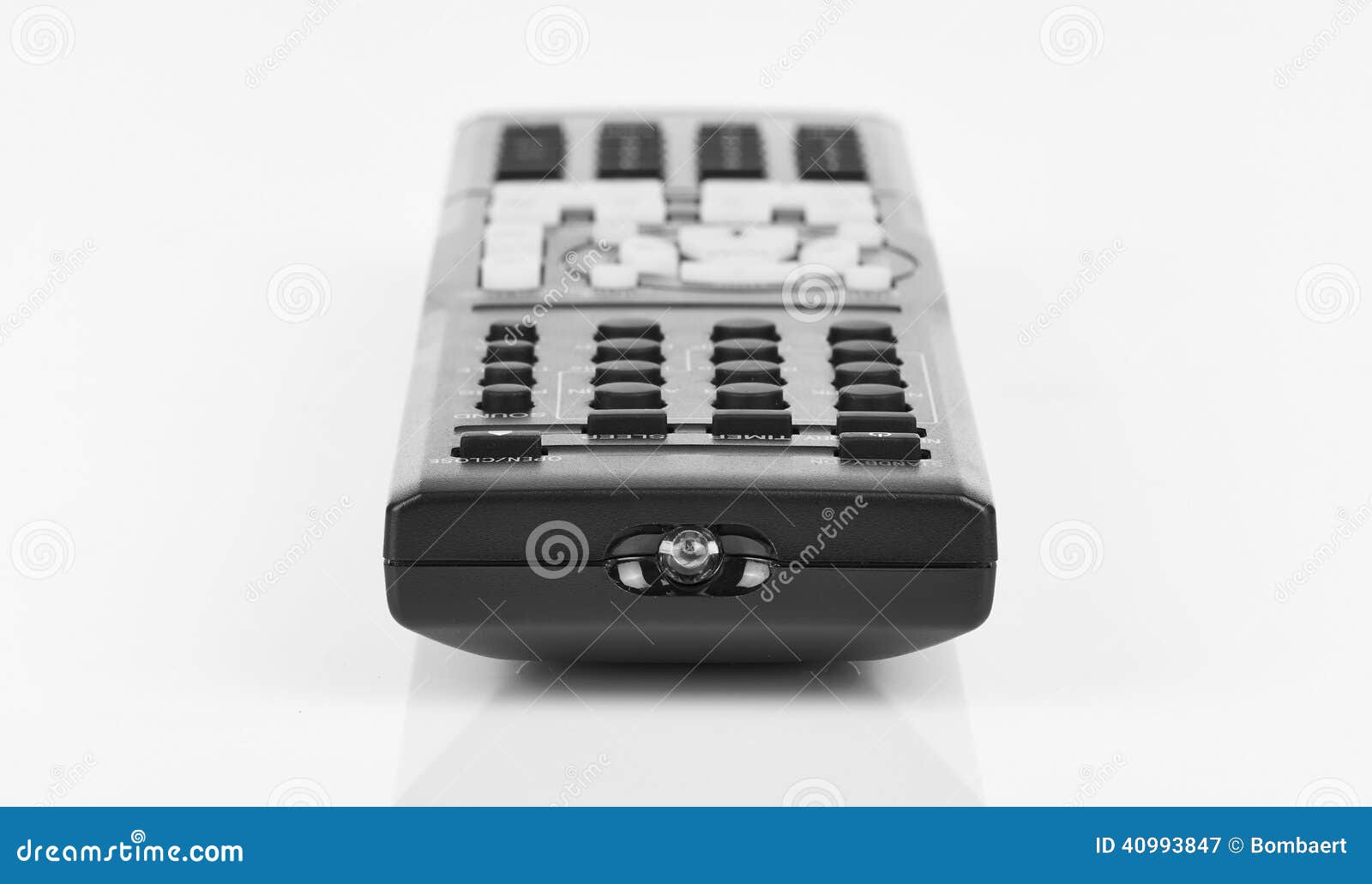 Remote Control Keypad Black in Closeup on White Isolated Stock Image ...