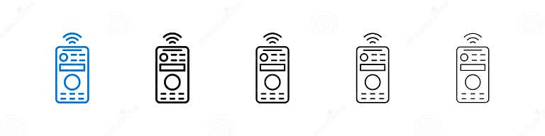 Remote Control Line Icon Isolated on White Background Stock Vector ...