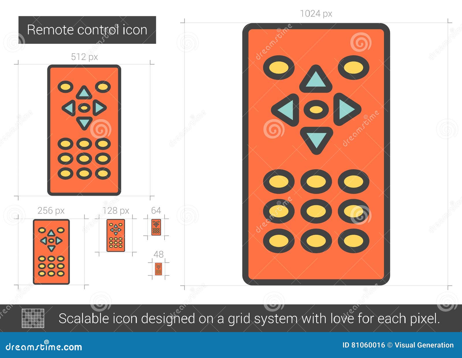 Remote control line icon. stock vector. Illustration of button - 81060016