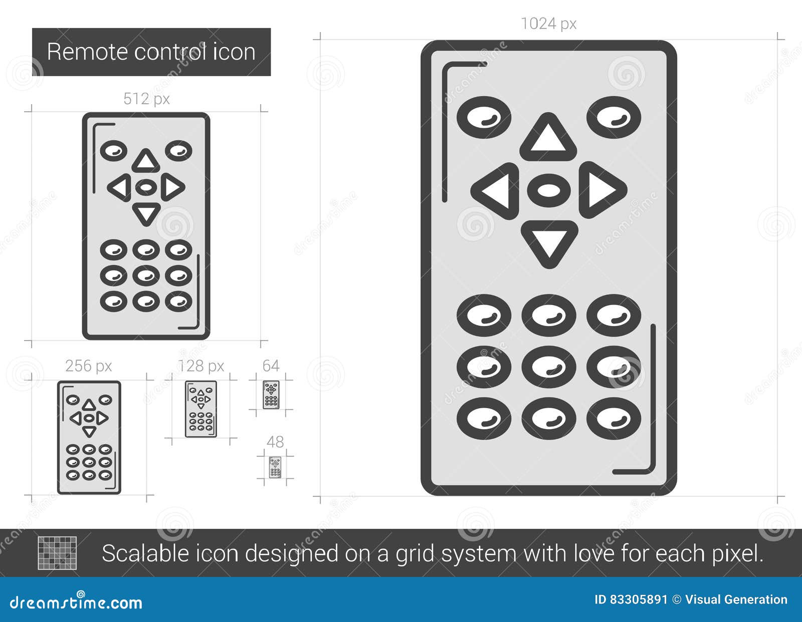 Remote control line icon. stock vector. Illustration of background ...