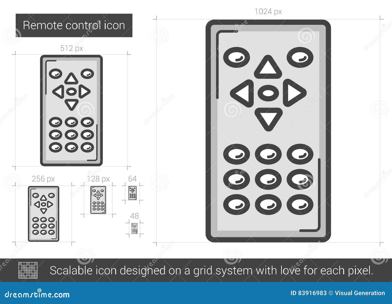 Remote control line icon. stock vector. Illustration of appliance ...
