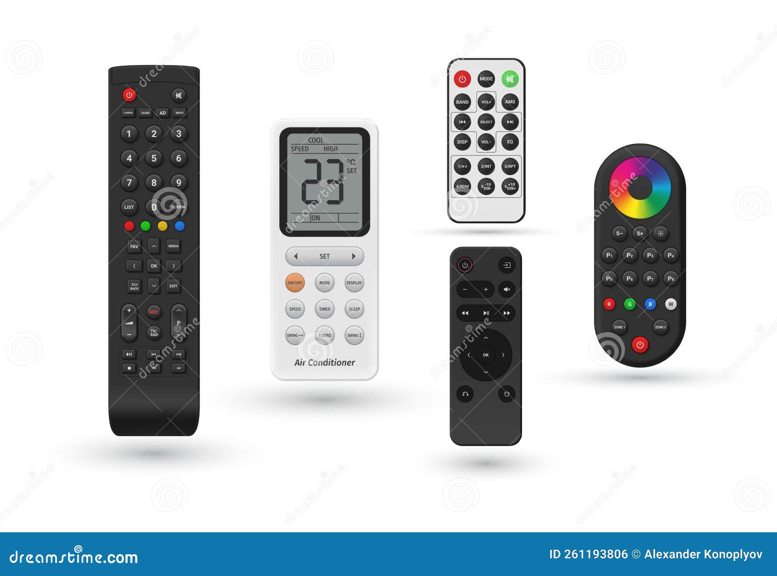 Remote Control Navigation Gamepad Device Set Realistic Vector ...