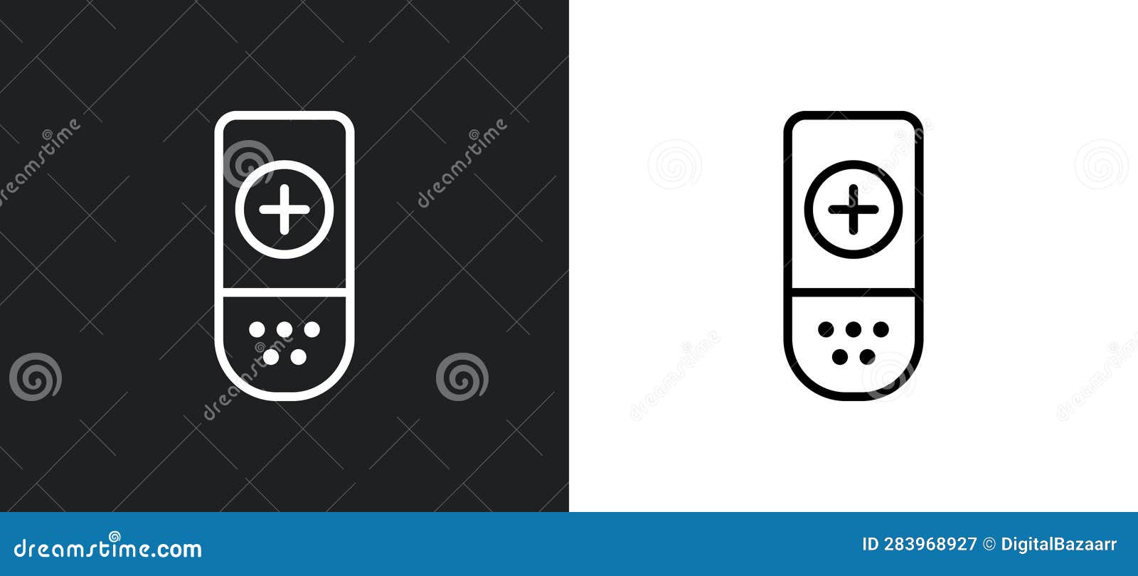 Remote Control Outline Icon in White and Black Colors. Remote Control ...