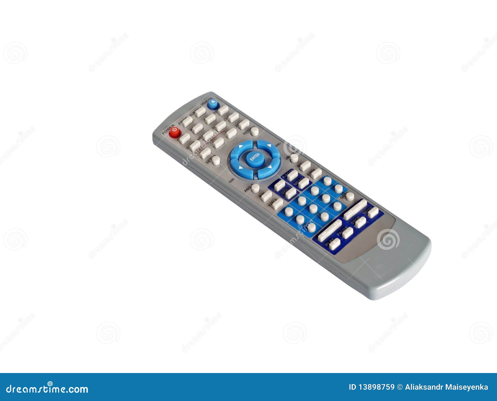 Remote control panel stock image. Image of play, white - 13898759