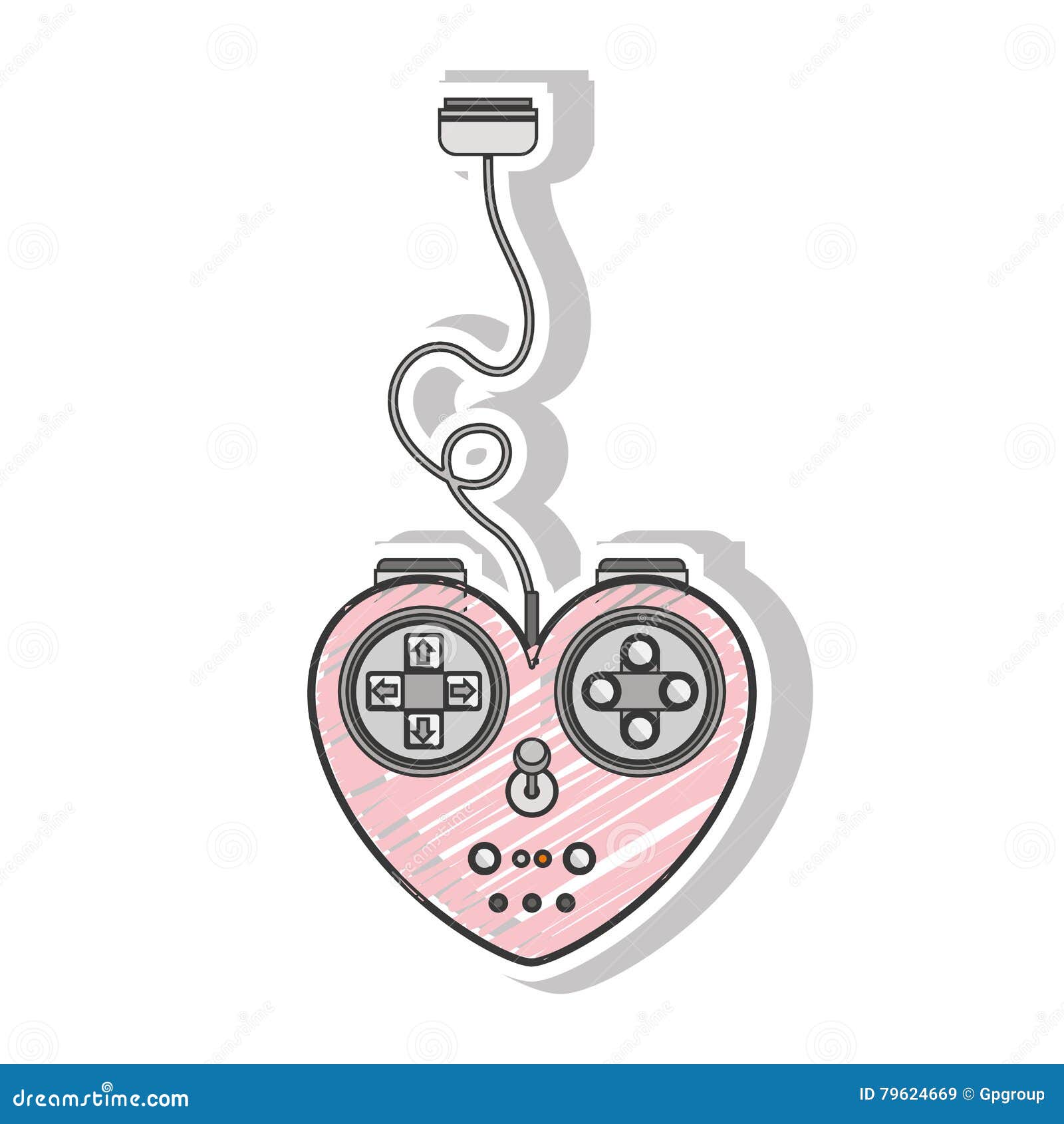 Remote Control in Pink Striped Hearth with Joystick Stock Vector ...