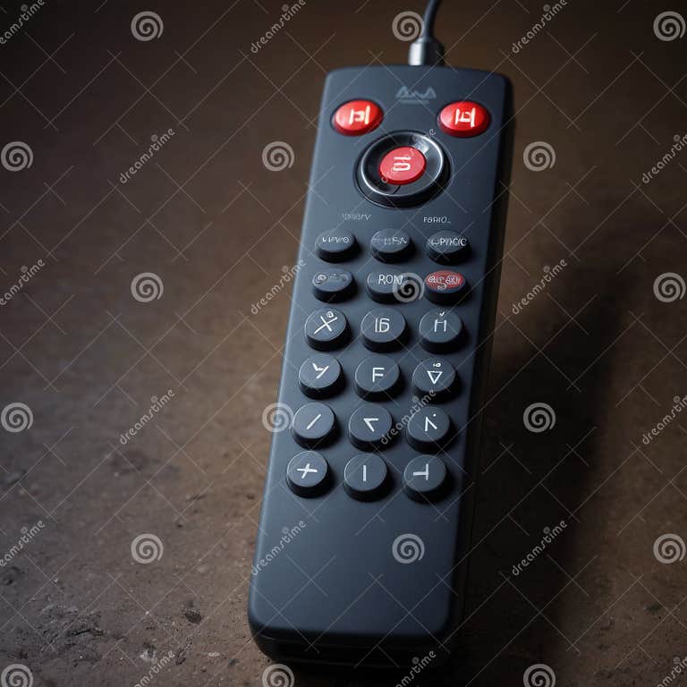 Remote Control with Red Buttons on Table Stock Illustration ...