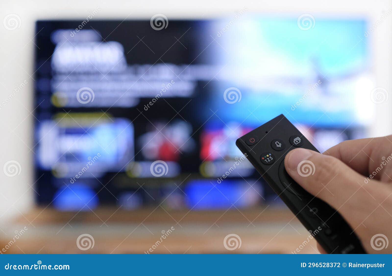 Remote control and screen stock photo. Image of show - 296528372