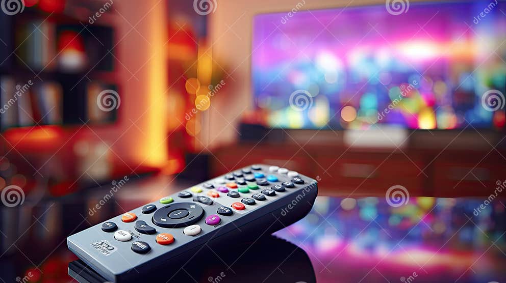 Remote Control and Selection of TV Channels. Stock Illustration ...