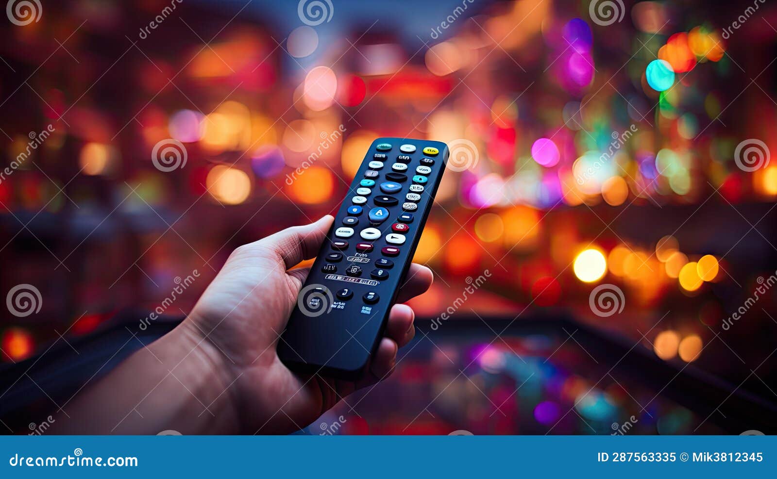 Remote Control and Selection of TV Channels. Stock Illustration ...