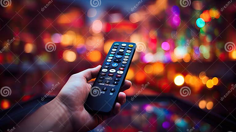 Remote Control and Selection of TV Channels. Stock Illustration ...