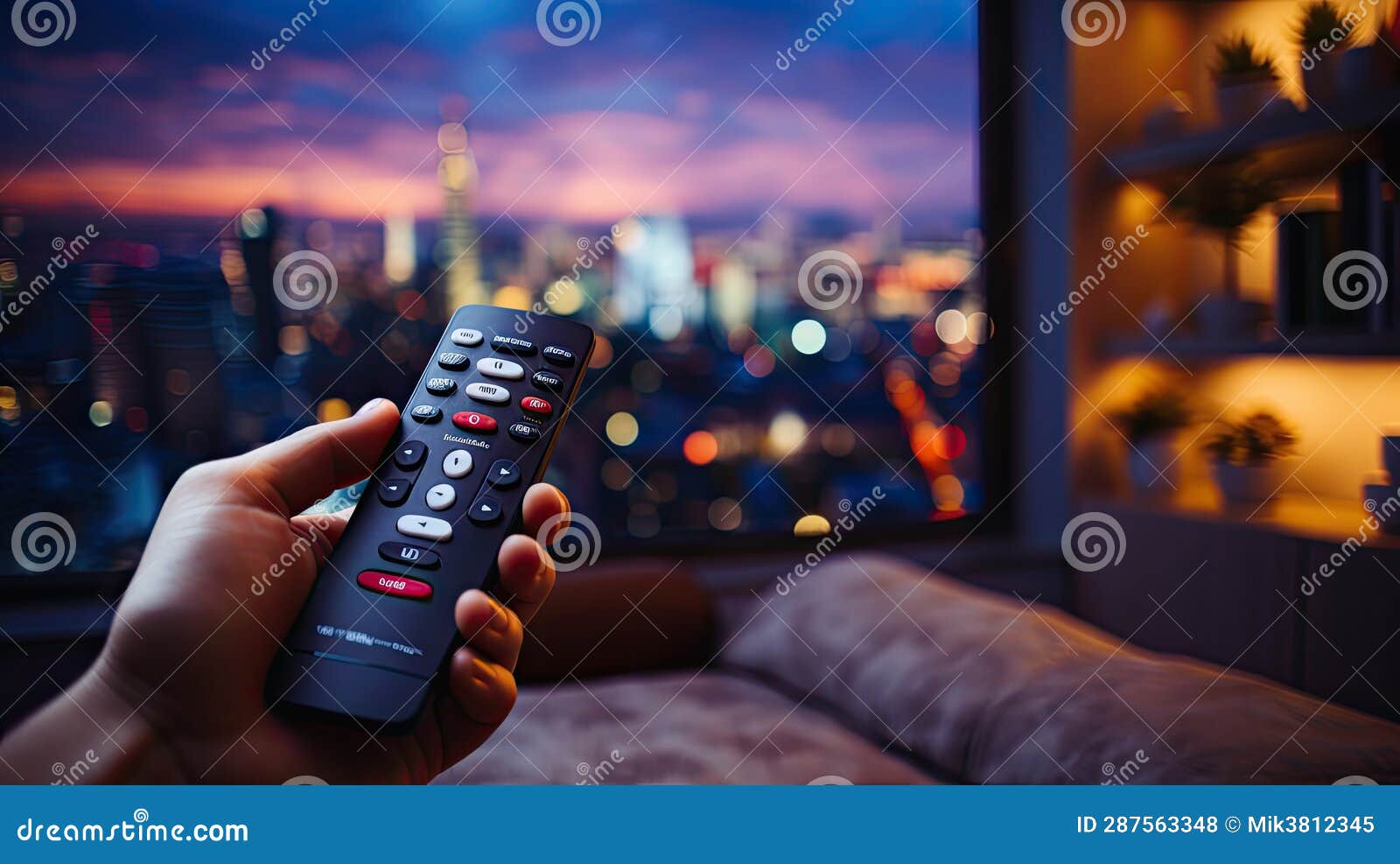 Remote Control and Selection of TV Channels. Stock Illustration ...