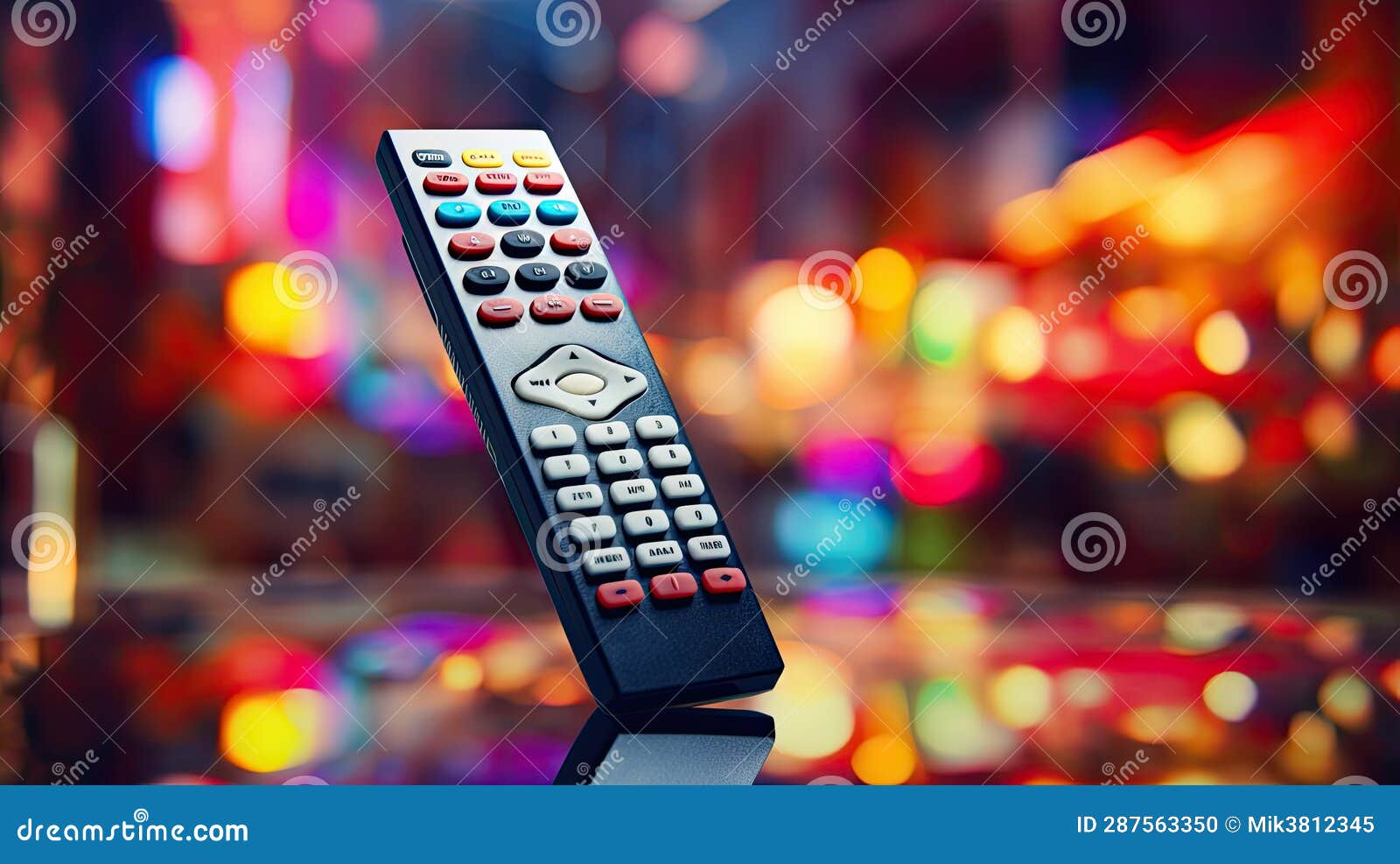 Remote Control and Selection of TV Channels. Stock Illustration ...
