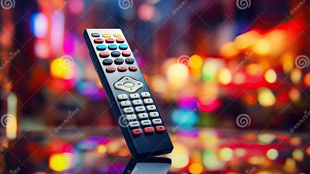 Remote Control and Selection of TV Channels. Stock Illustration ...
