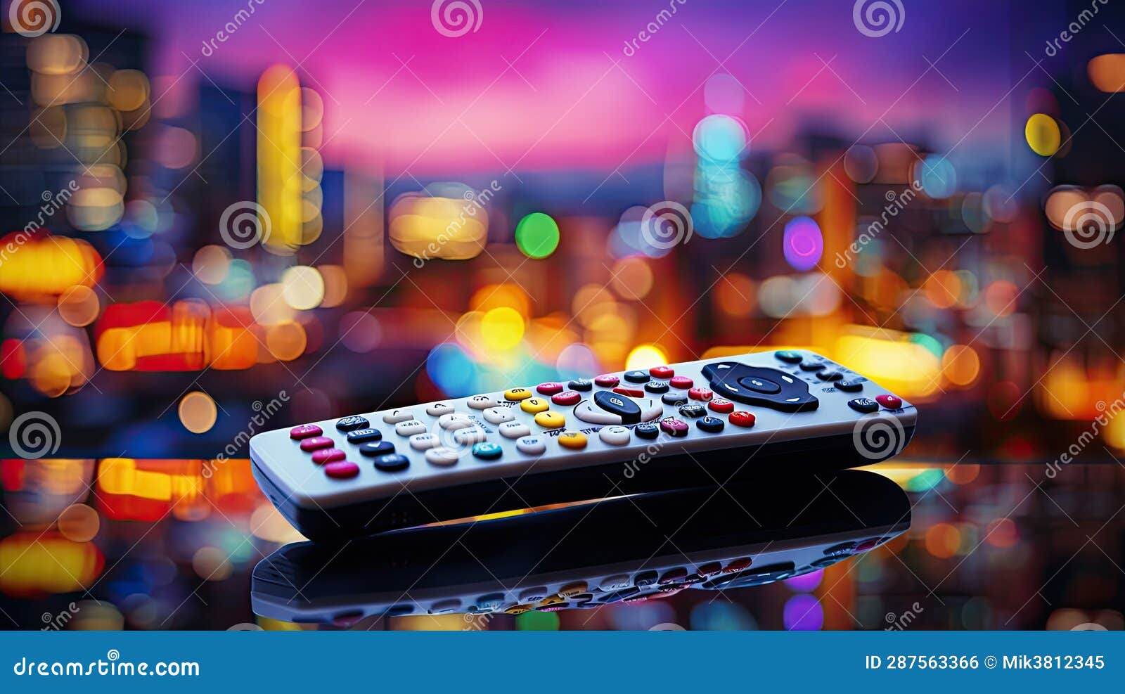 Remote Control and Selection of TV Channels. Stock Illustration ...