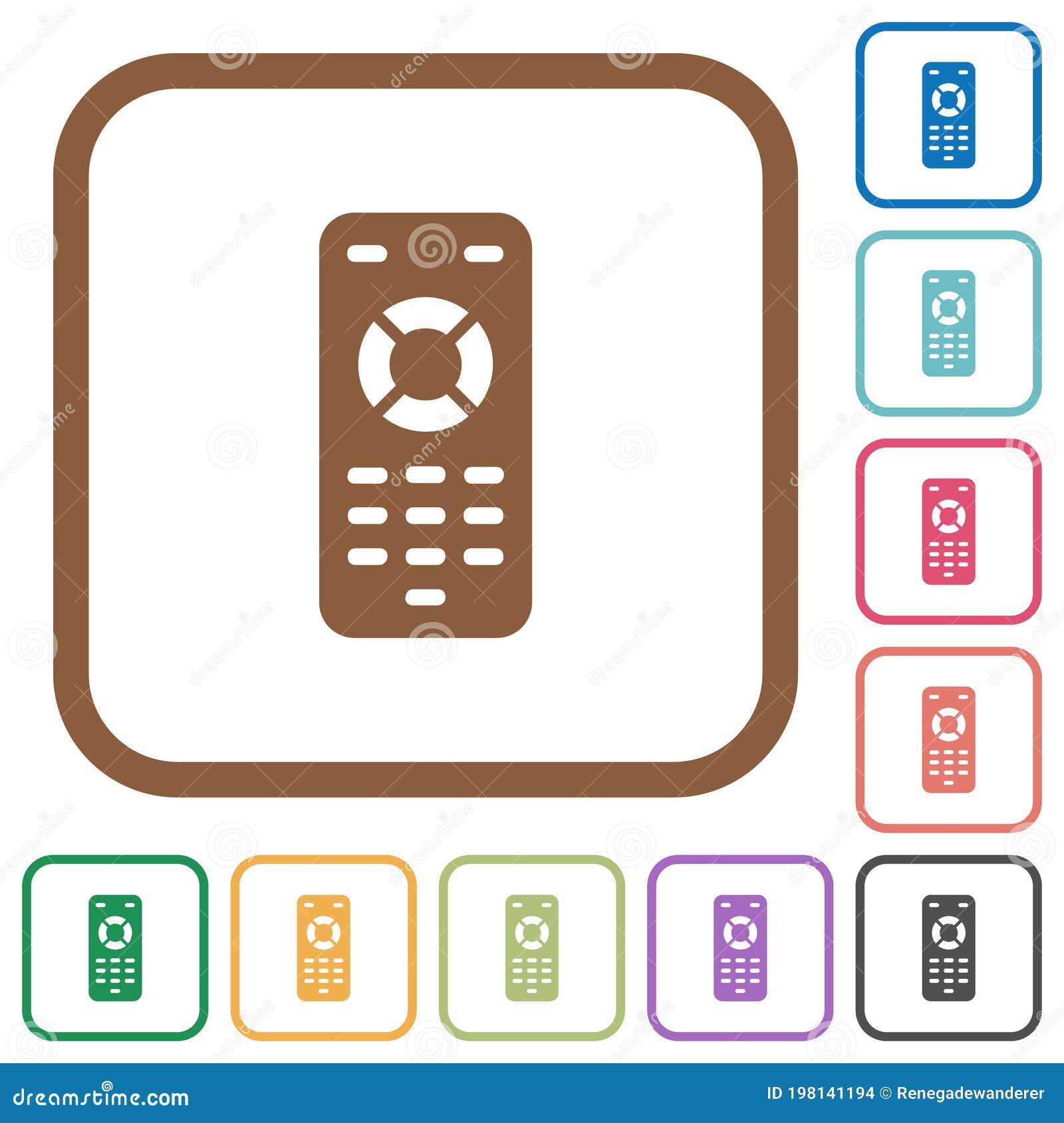 Remote Control Simple Icons Stock Vector - Illustration of channels ...