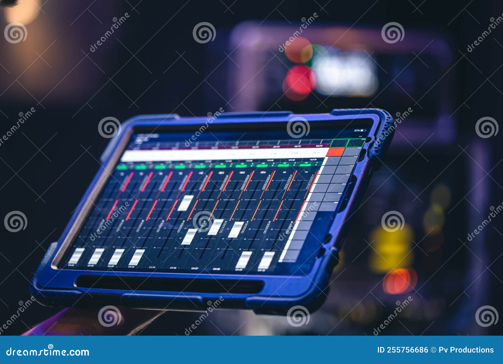 Remote Control and Sound Settings from the Tablet. Stock Photo - Image ...