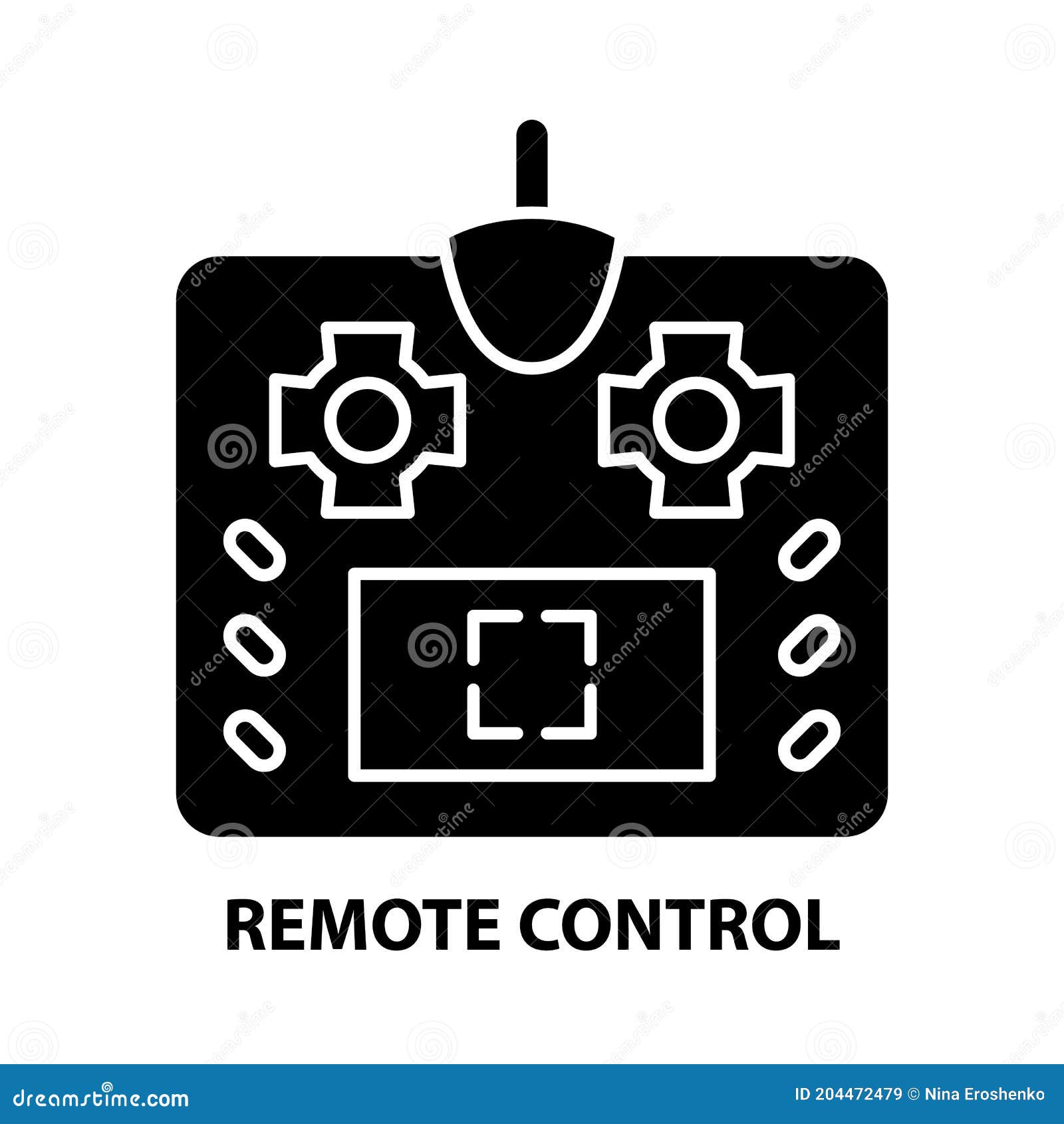 Remote Control Symbol Icon, Black Vector Sign with Editable Strokes ...