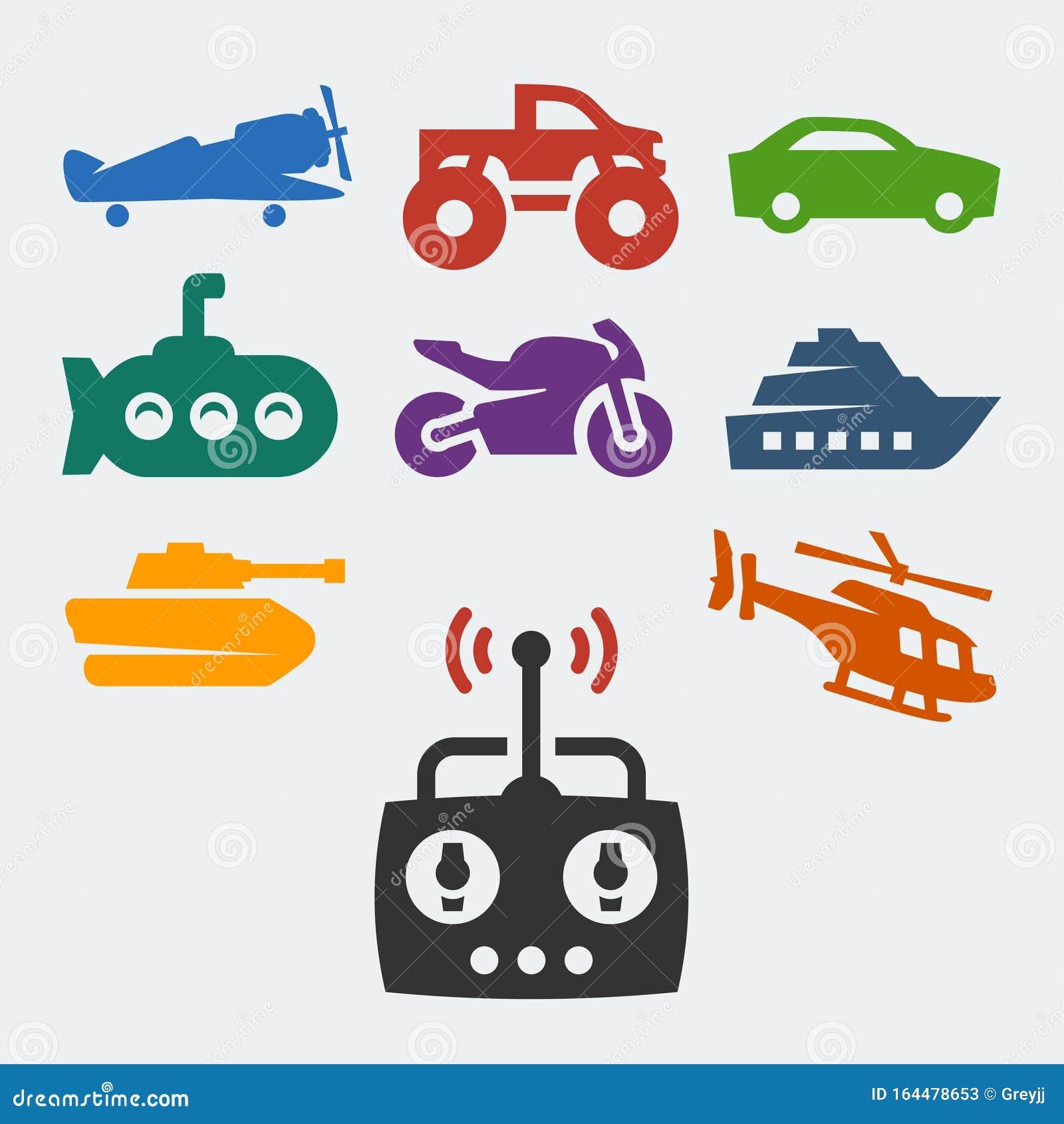 Remote Control Toys Icons Set Stock Vector - Illustration of toys, icon ...