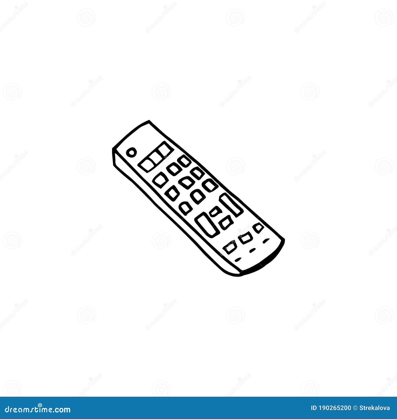 Remote Control for TV in a Doodle Style. Hand Drawn Vector Illustration ...