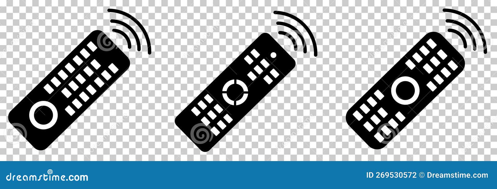 Remote Control TV Icons Set Stock Vector - Illustration of digital ...