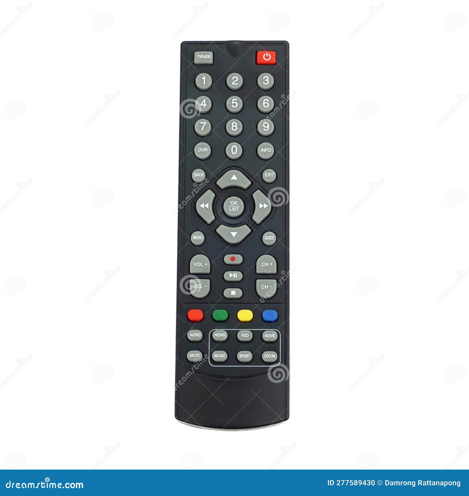 Remote Control Tv Isolated on White Background Stock Photo - Image of ...