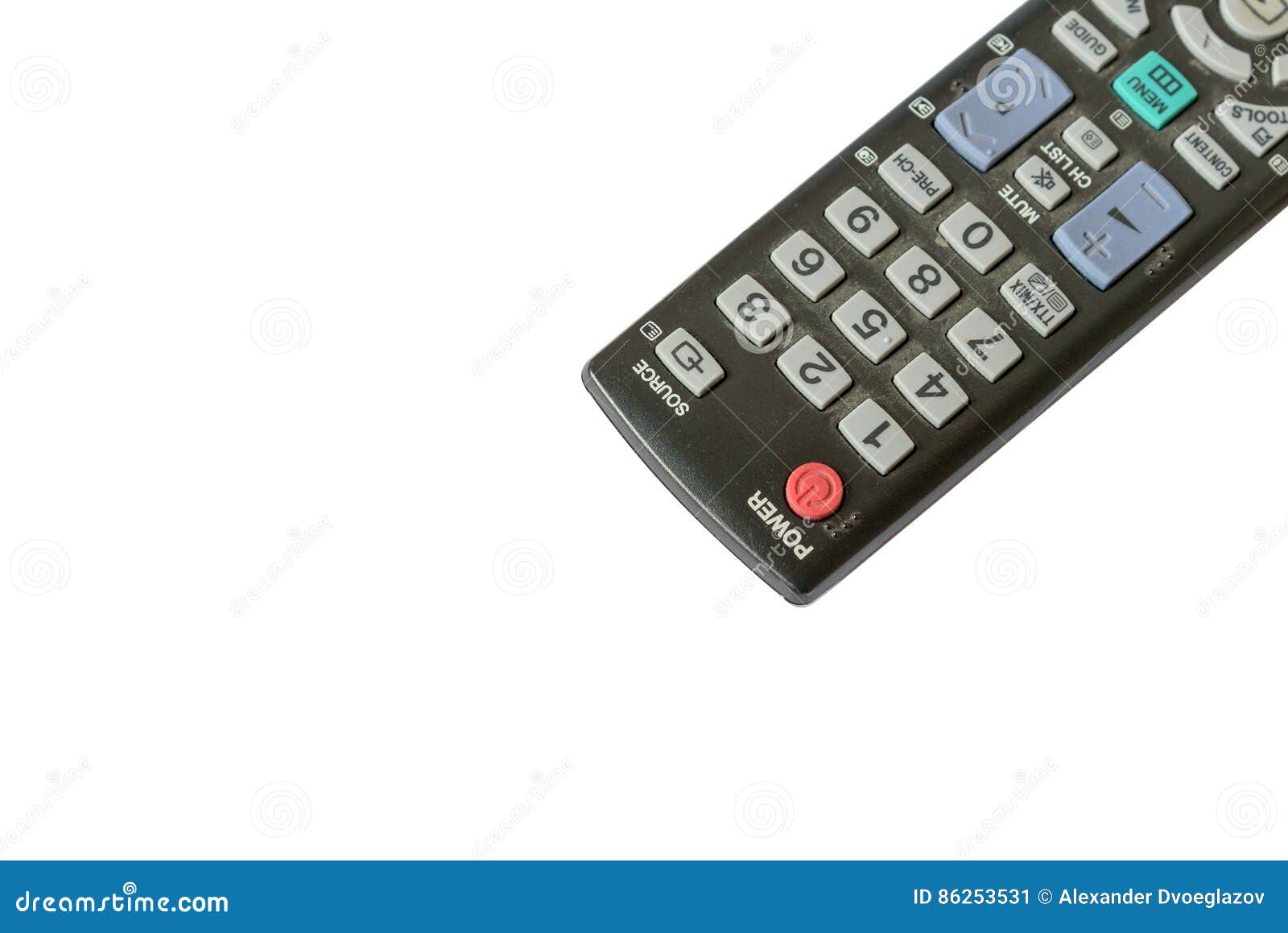 Remote Control TV Isolated on White Background Stock Image - Image of ...