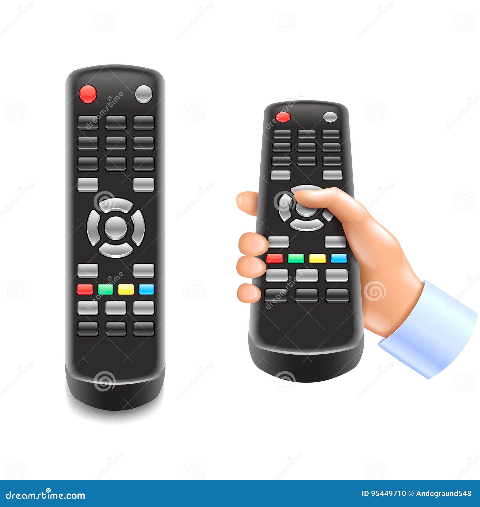 Remote Control Tv Isolated on White Vector Stock Vector - Illustration ...