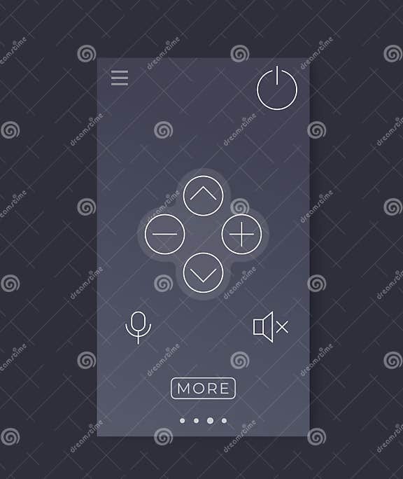Remote Control for Tv Mobile App Interface Stock Vector - Illustration ...