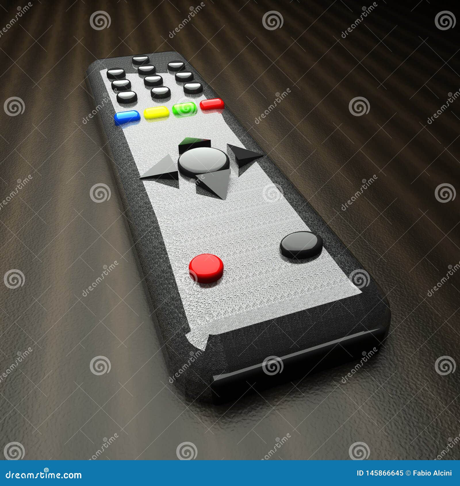 Remote Control for Tv Over Wooden Table Stock Illustration ...