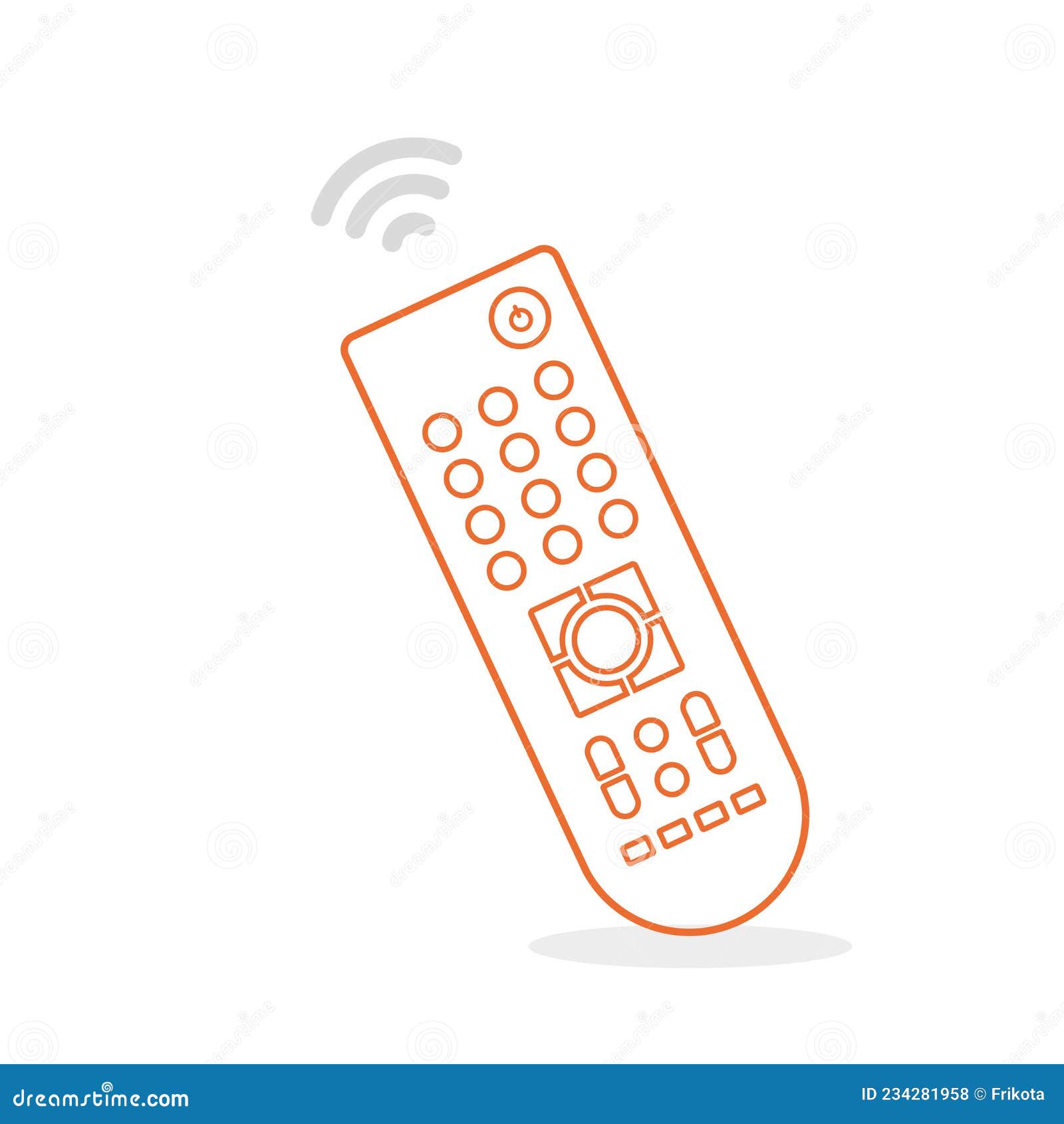Remote Control. TV Remote Controller with Wireless Signal. Vector ...